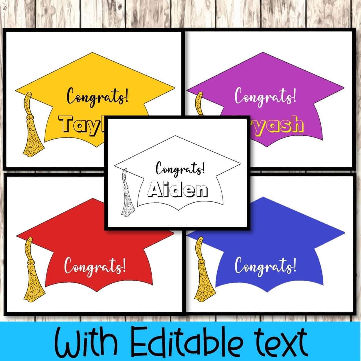 EDITABLE Graduation HATS, End of Year Activity, Kindergarten Graduation ...