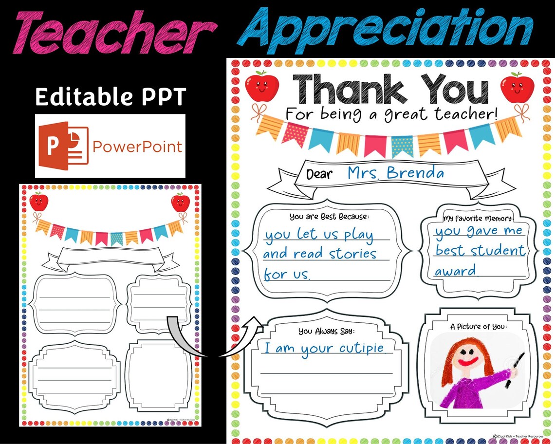 Teacher Appreciation Week Printable Gift Template, Staff Appreciation ...