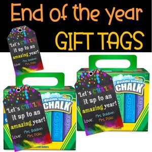 End of the Year Gift Tags & Gift Ideas, Summer Gift Tags #1, Chalk Gift ...