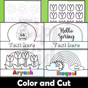 Spring Crown Hat Craft Printable, Name Hat Spring Activities, Name ...