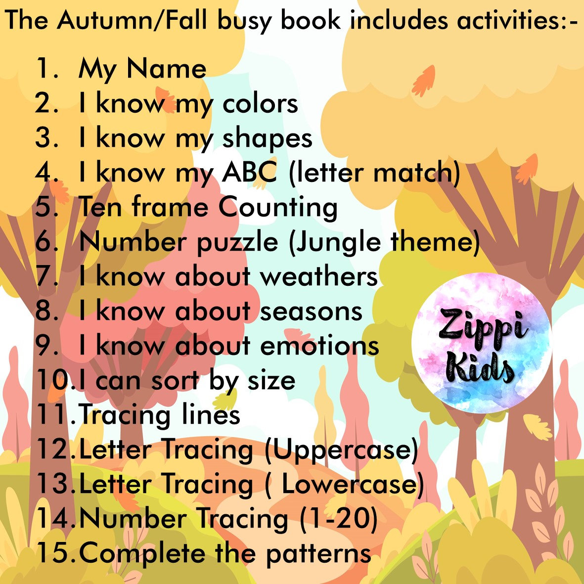Fall Busy Book Toddler/prek Printable Activities Kids - Etsy
