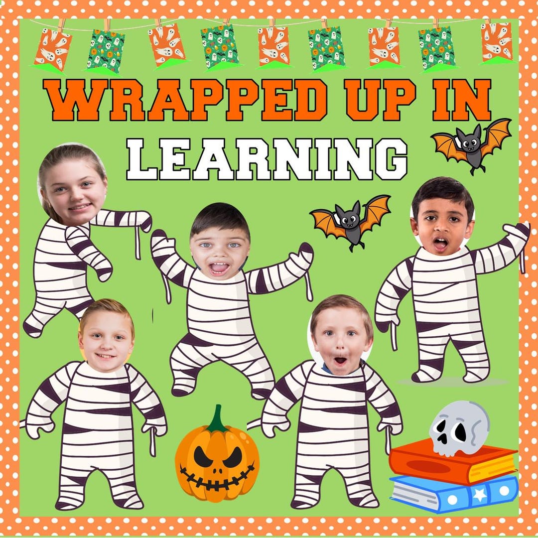 Halloween Mummy Bulletin Board | Halloween Book Decor | Halloween Door ...