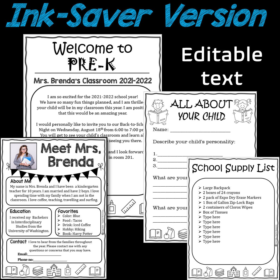Welcome Letter, Meet the Teacher Template EDITABLE, Classroom Supply ...