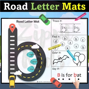 Alphabet Road Letter Tracing Mats, Trace, Find, Color, Alphabet ...