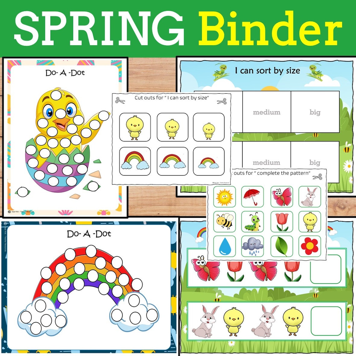 Spring Busy Book Toddler/prek Printable Activities, Kids Learning ...
