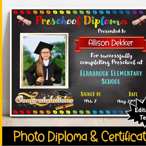 Preschool Certificate Svg - Etsy