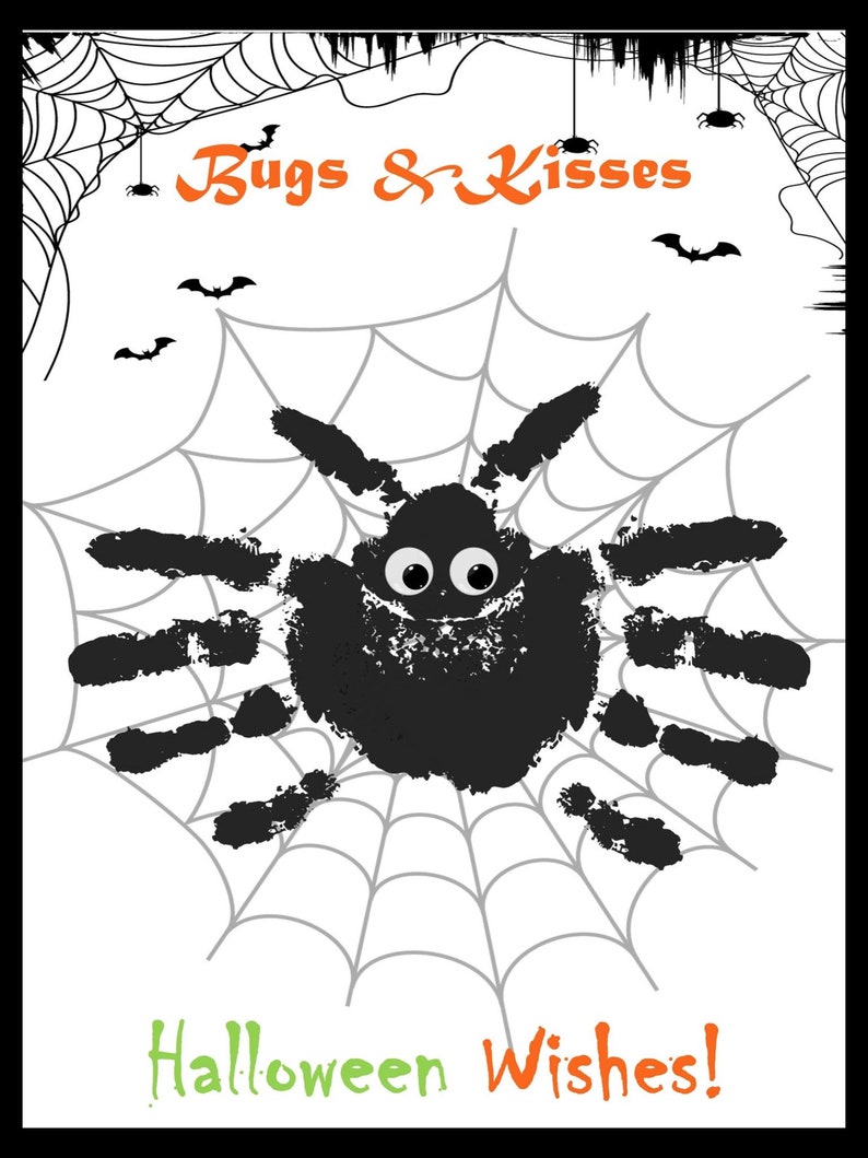 Halloween Handprint Keepsake Art Halloween Greeting Card - Etsy