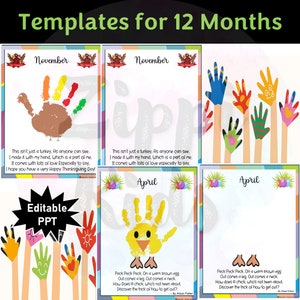 My Handprint Memory Book With Poems, Year-long Printable Memory Book ...