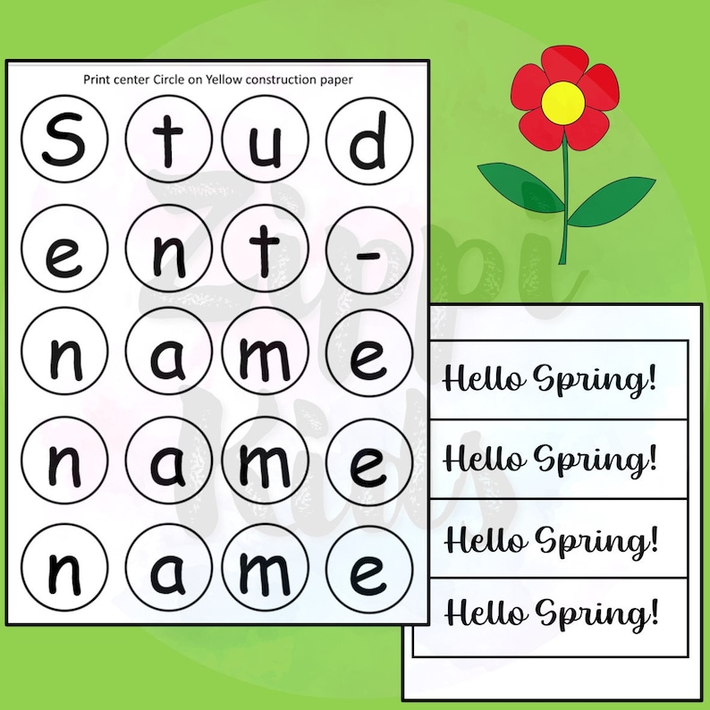Sprint Craft, Printable Spring Flower Name Craft Activities, Bulletin ...