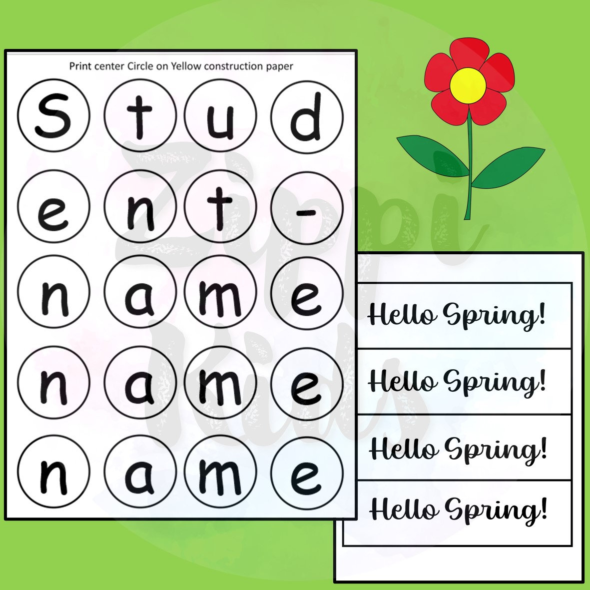 Sprint Craft, Printable Spring Flower Name Craft Activities, Bulletin ...
