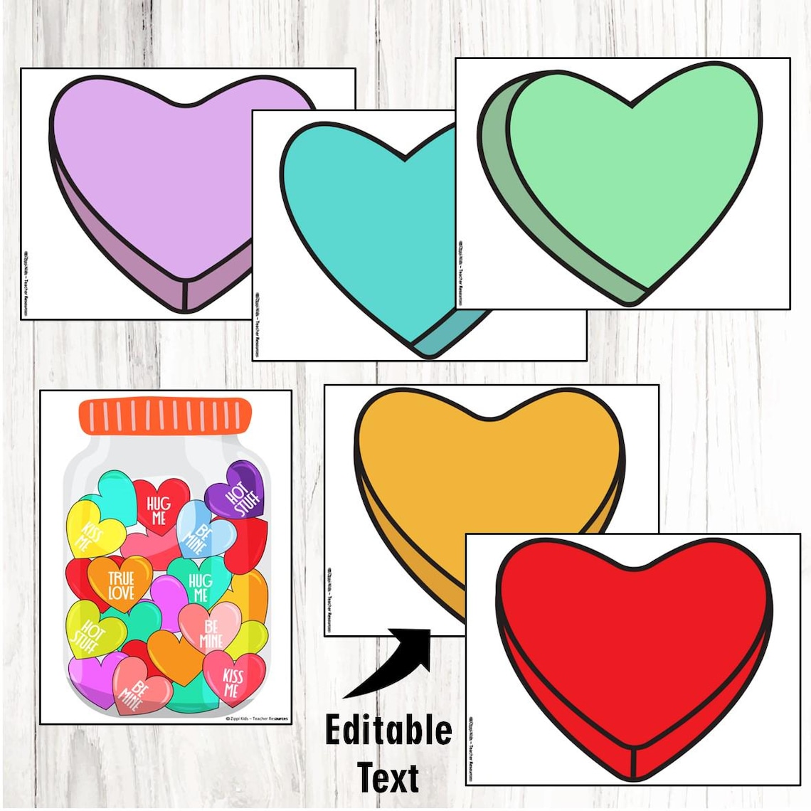 Sweet Heart Candy Valentines Day Bulletin Board/door Decoration ...