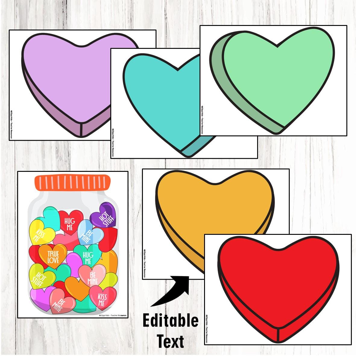 Sweet Heart Candy Valentines Day Bulletin Board/door Decoration ...