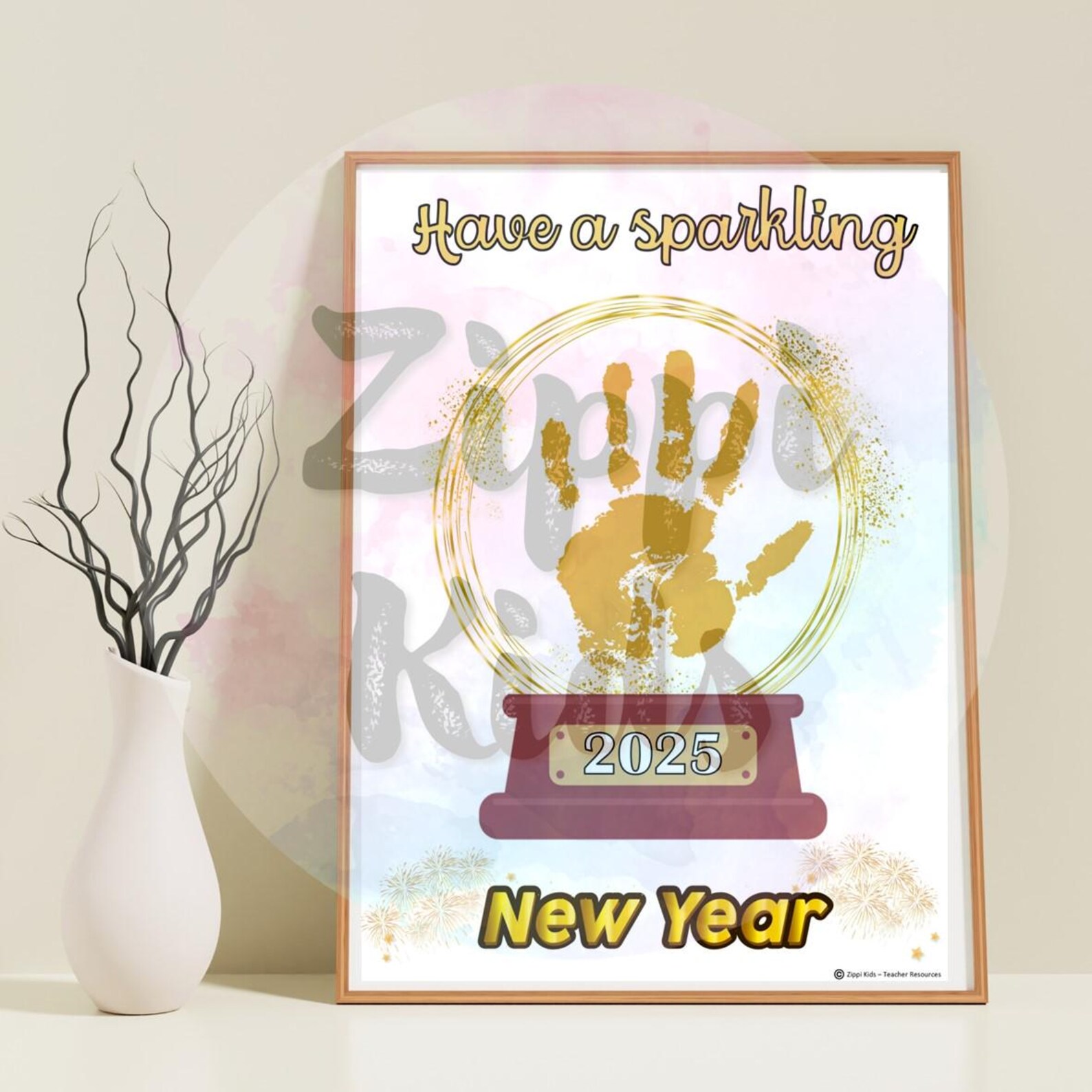 New Year 2025 Handprint Keepsake Art Bundle, Craft, Happy New Year ...