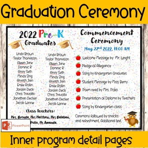 Kindergarten Graduation Ceremony Set, Editable Diploma, Ceremony ...