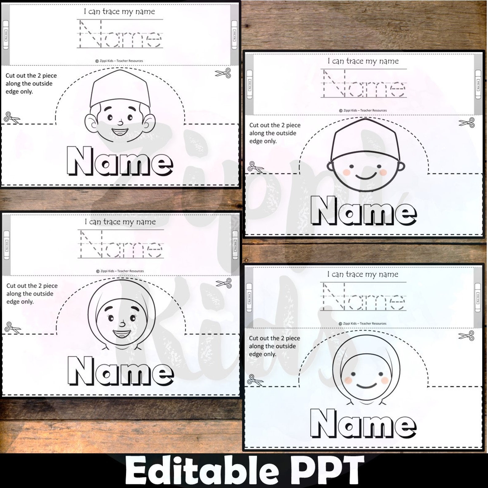 Personalized Name Crowns Hats Printable, Coloring Crown, Editable Name ...