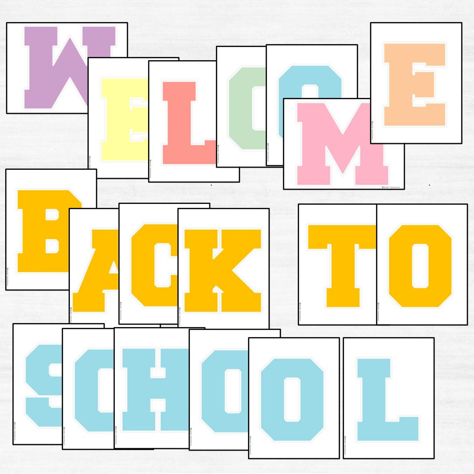 Pastel Varsity Welcome Back to School Bulletin Board Kit, Door Decor ...