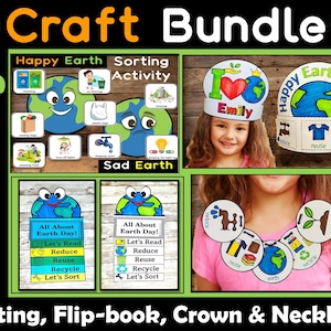 Earth Day Craft Activities Printable Bundle, Earth Day Flip-book, Earth ...