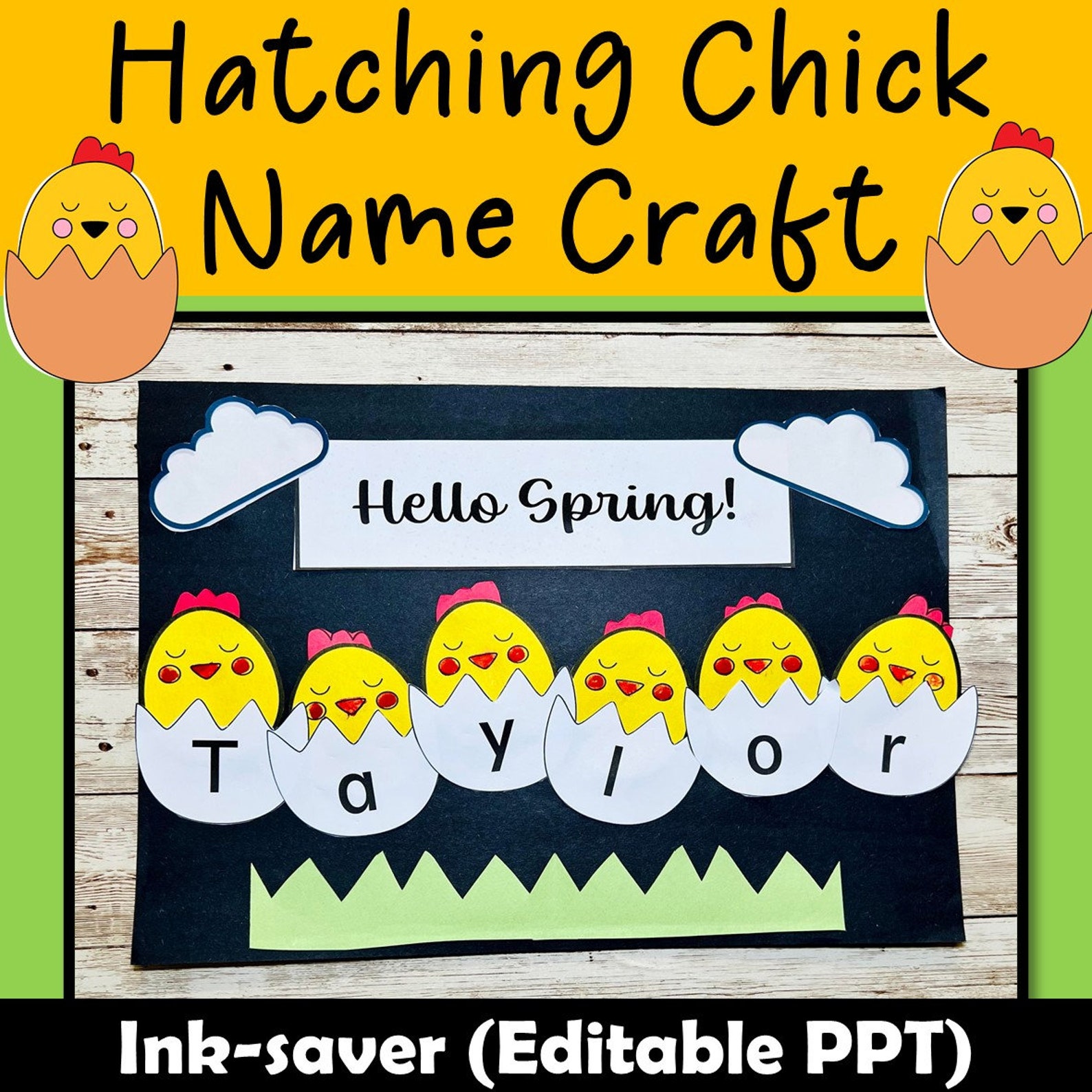 Easter Craft, Sprint Craft, Printable Name Craft Activities, Hatching ...