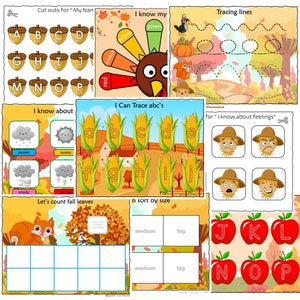 Fall Busy Book Toddler/prek Printable Activities Kids - Etsy
