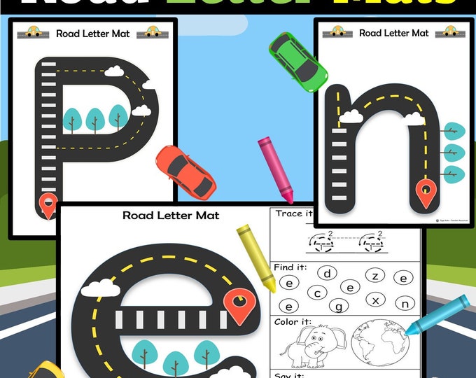 Alphabet Road Letter Mats: Trace, Write, and Phonics, Printable Mats ...
