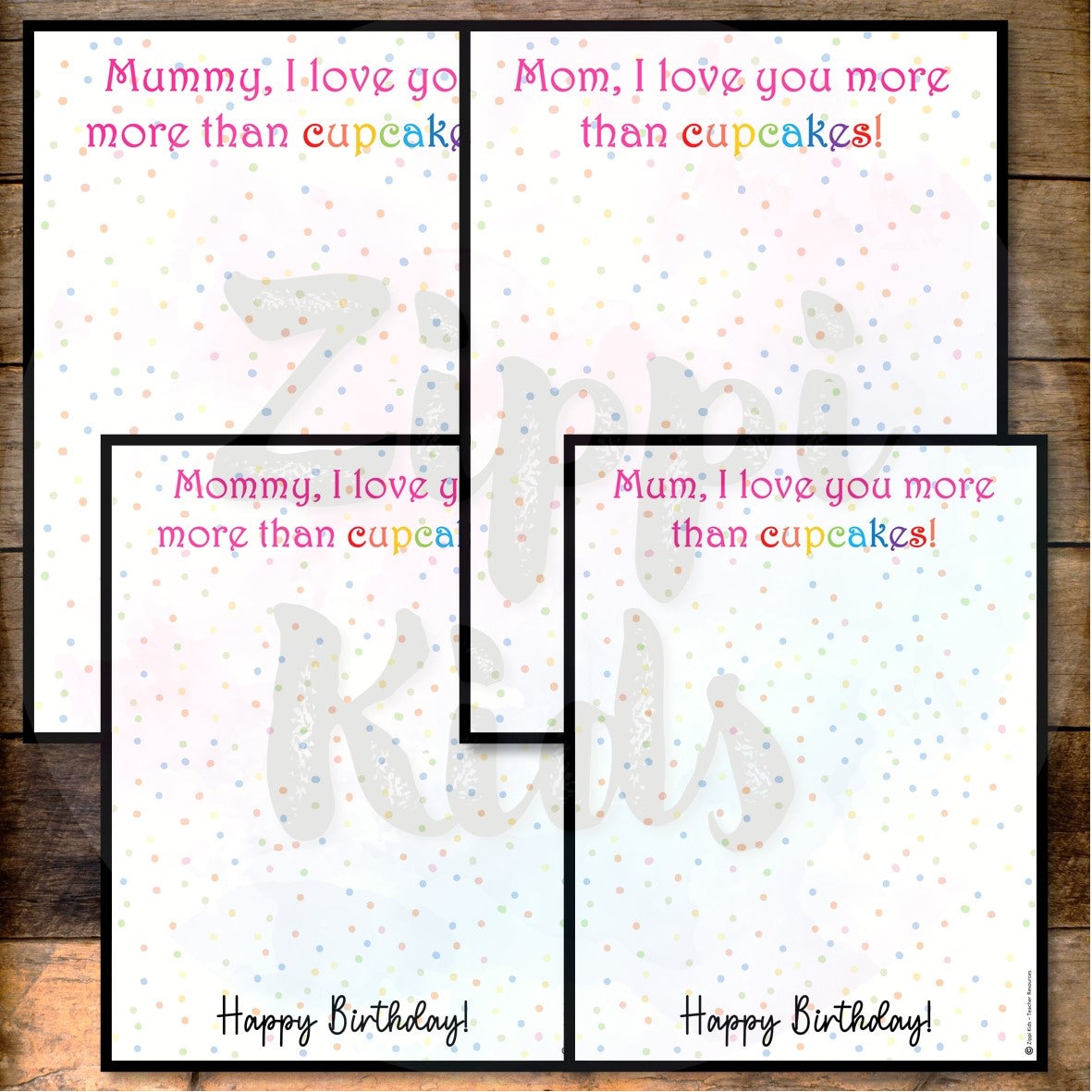 Mom Birthday Handprint Card, Happy Birthday Mum Craft Gift, Printable ...