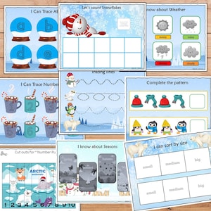 Winter Busy Book Toddler/prek Printable Activities, Kids Learning ...