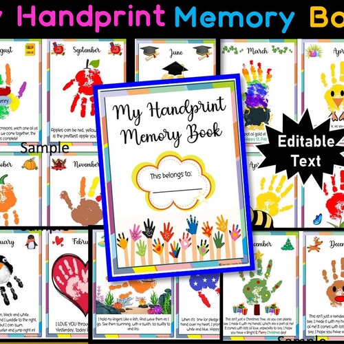 My Handprint Memory Book With Poems Year-long Printable - Etsy