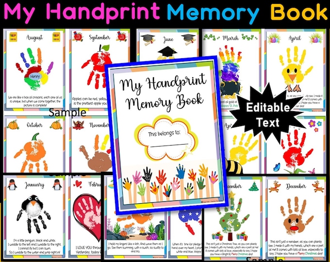 Spring Handprint Art Craft Activities, Keepsake Art, Printable Spring ...