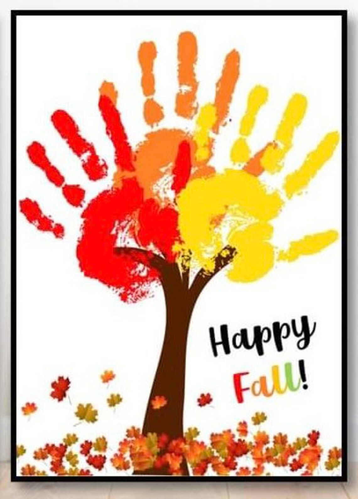 Fall Handprint Keepsake Art Fall Greeting Card Fall Craft - Etsy