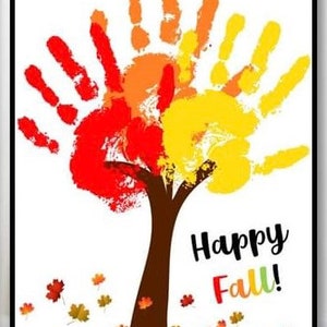 Fall Handprint Keepsake Art, Fall Greeting Card, Fall Craft Activities ...