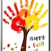 Fall Handprint Keepsake Art, Fall Greeting Card, Fall Craft Activities ...