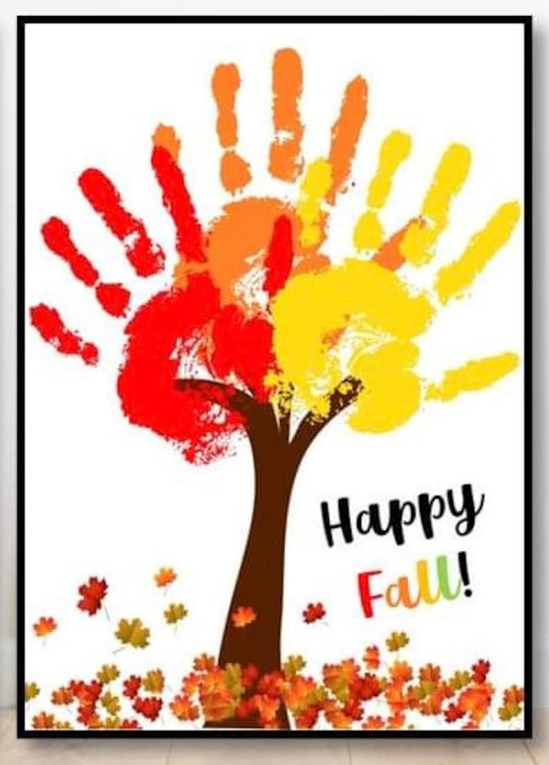Fall Handprint Keepsake Art, Fall Greeting Card, Fall Craft Activities ...