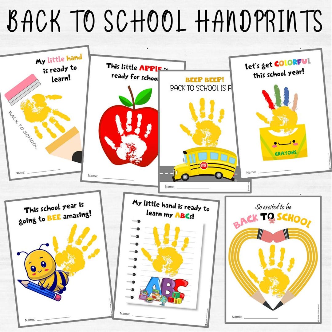 Back to School Handprint Keepsake Craft , First Day of School ACTIVITY ...