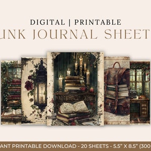 Dark Academia Junk Journal Kit, Magic School Scrapbook Pages, Library ...