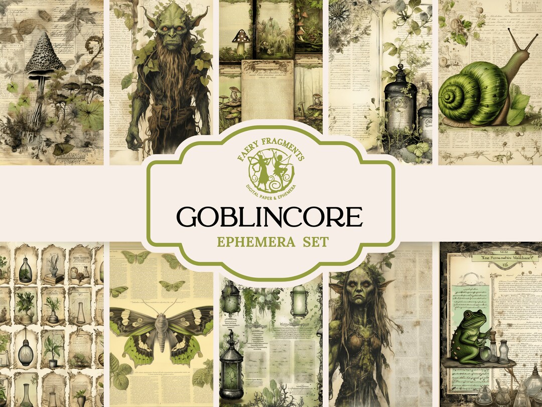 Victorian Goblincore Digital Ephemera Kit | Dark Cottagecore Junk ...