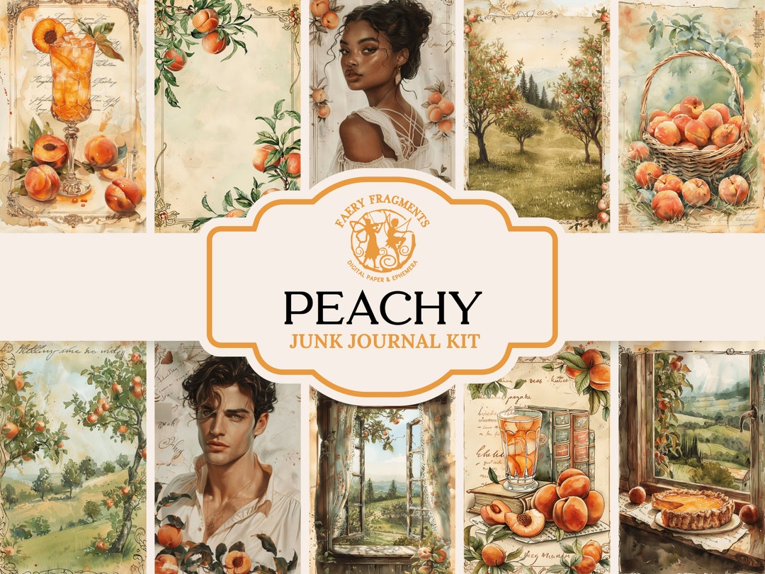Peach Junk Journal Kit, Peachy Summer Printable, Summer, Vintage ...