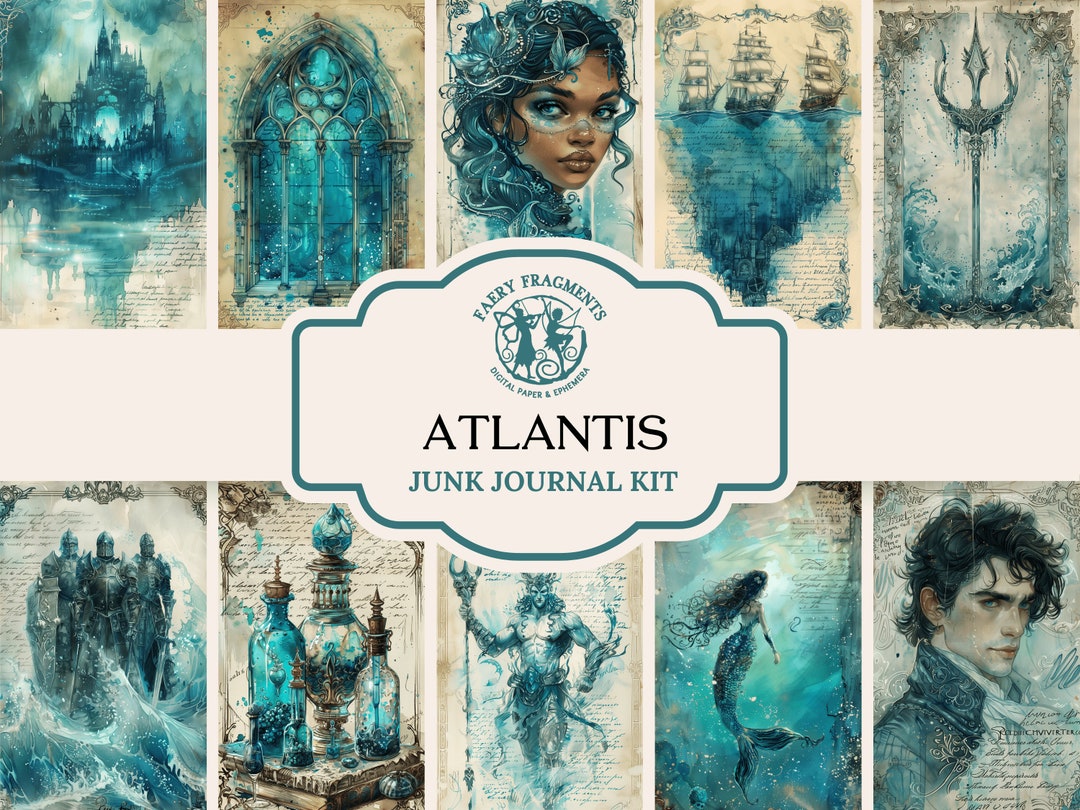 Atlantis Junk Journal Kit, Underwater City Printable, Mythology ...