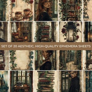 Dark Academia Junk Journal Kit, Magic School Scrapbook Pages, Library ...