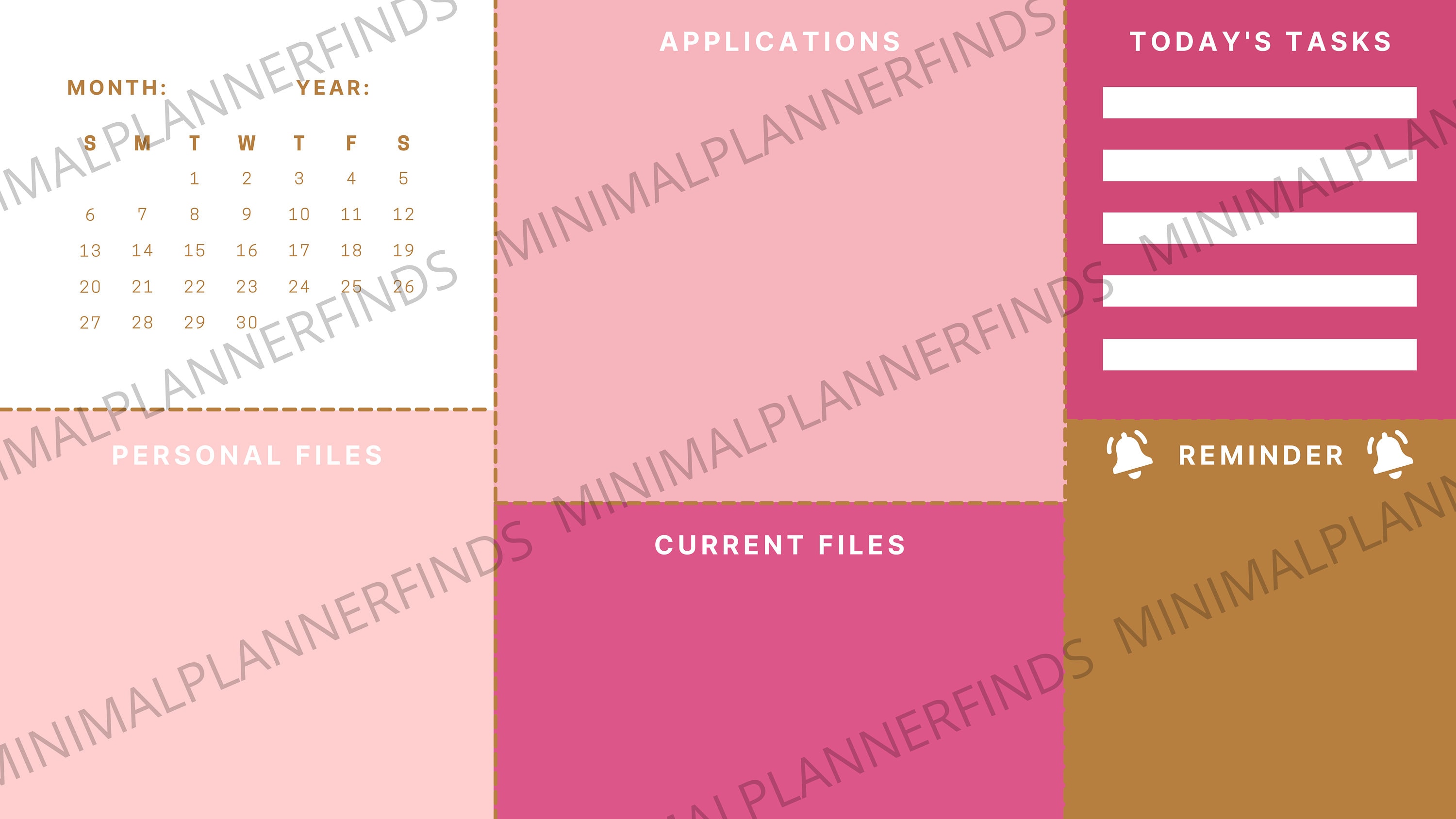 Girly Desktop Wallpaper / Planner - Etsy