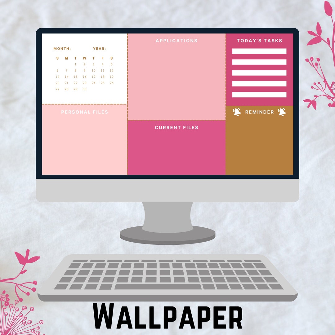 Girly Desktop Wallpaper / Planner - Etsy