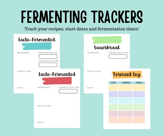 Fermenting Trackers Ferment Log Recipe Tracker Recipe - Etsy
