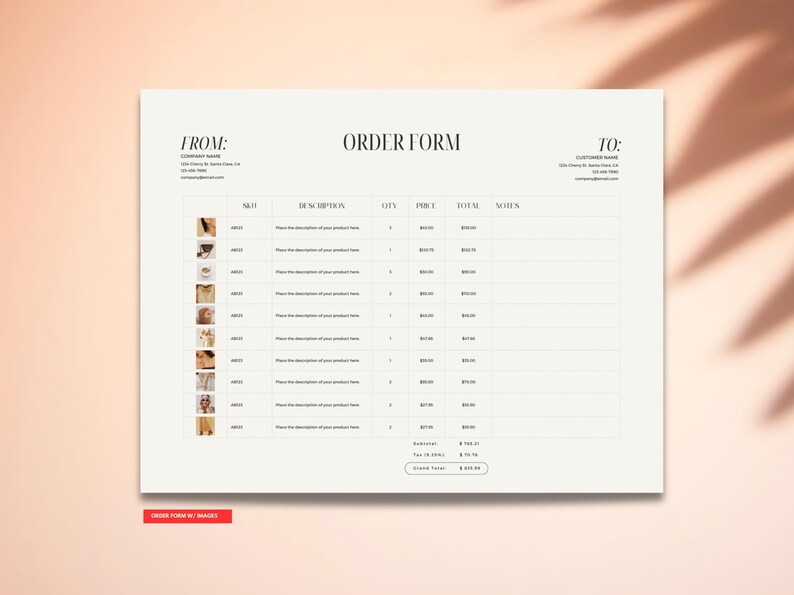 Editable Order Form Invoice Template Bundle, Printable Invoice, Craft Business Stationery ...