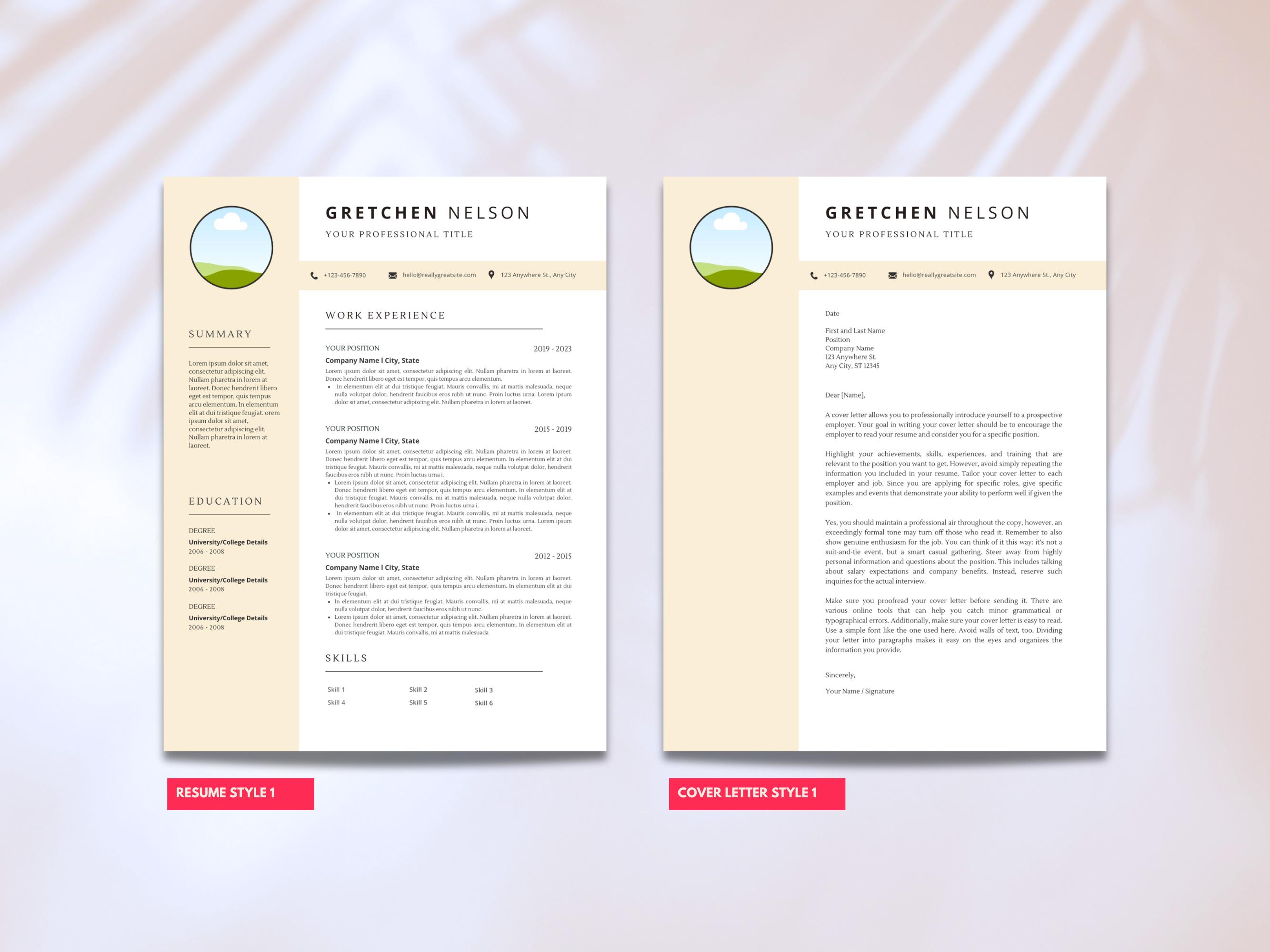 Editable Resume & Cover Letter Template Bundle, Downloadable Minimalist ...