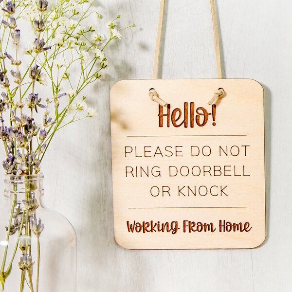 Working From Home Door Sign - Etsy