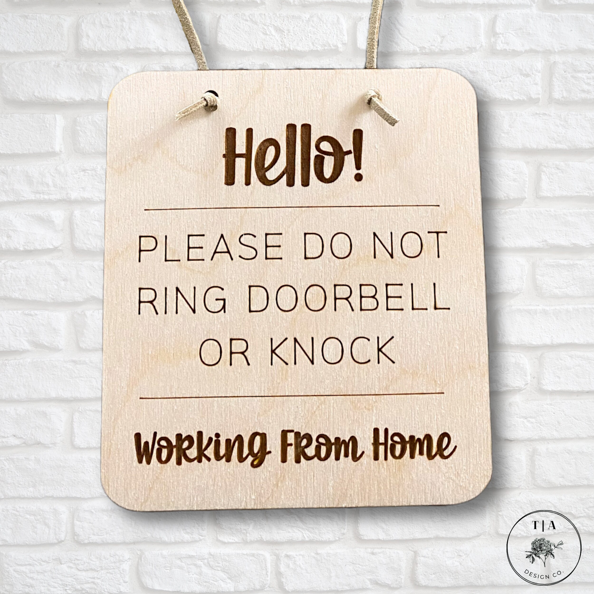 Working From Home Door Sign Don't Ring the Doorbell - Etsy