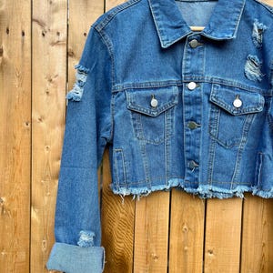 XL Hand Painted Peace Sign Denim Jacket, Upcycled Art, Painted Clothing ...