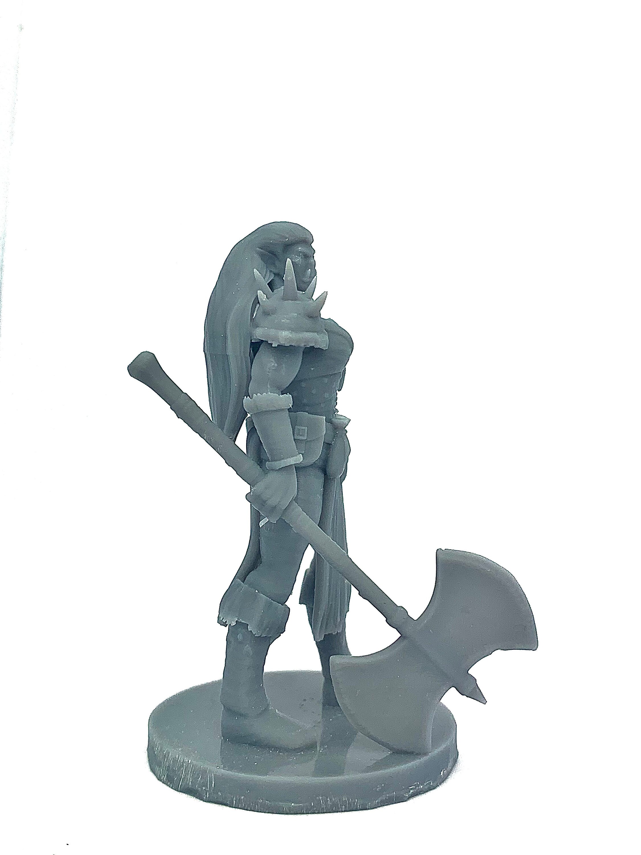 Female Axeman Orc Dungeons and Dragons Paintable Figure - Etsy