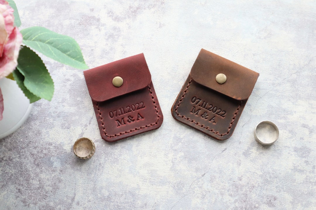 Personalised Leather Ring Pouch, Wedding Ring Box, Jewellery Pouch ...