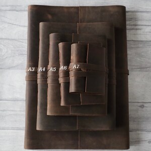 A3 Leather Journal, Free Personalized 17.5x12.5 Extra Large Handmade ...