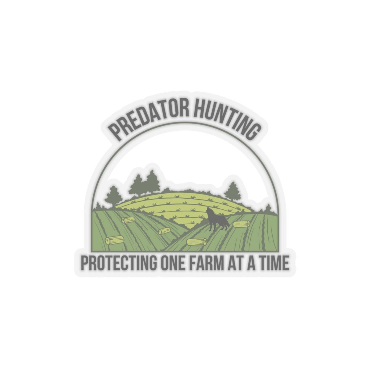 Predator Hunting Farm Vinyl Kiss-cut Sticker, Protecting Farms Stickers ...